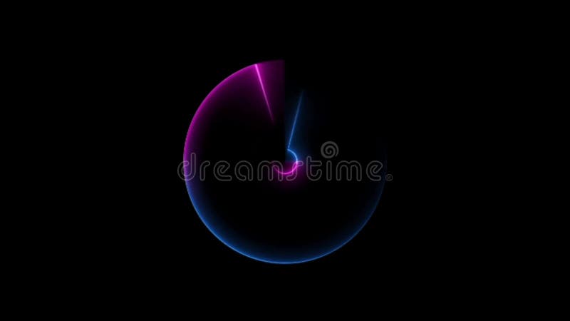 Circular Pattern of Neon Purple and Blue Flashing Flickering on a ...