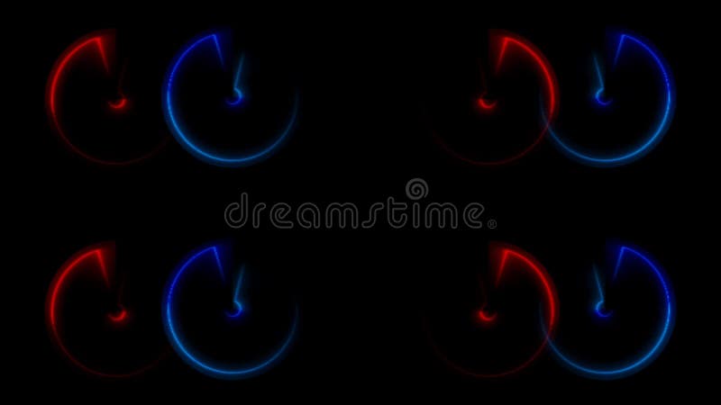 Circular Pattern of Neon Purple and Blue Flashing Flickering on a ...