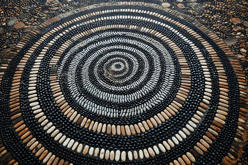 A Circular Pattern of Stones Surrounded by a Larger Ring of Stones ...