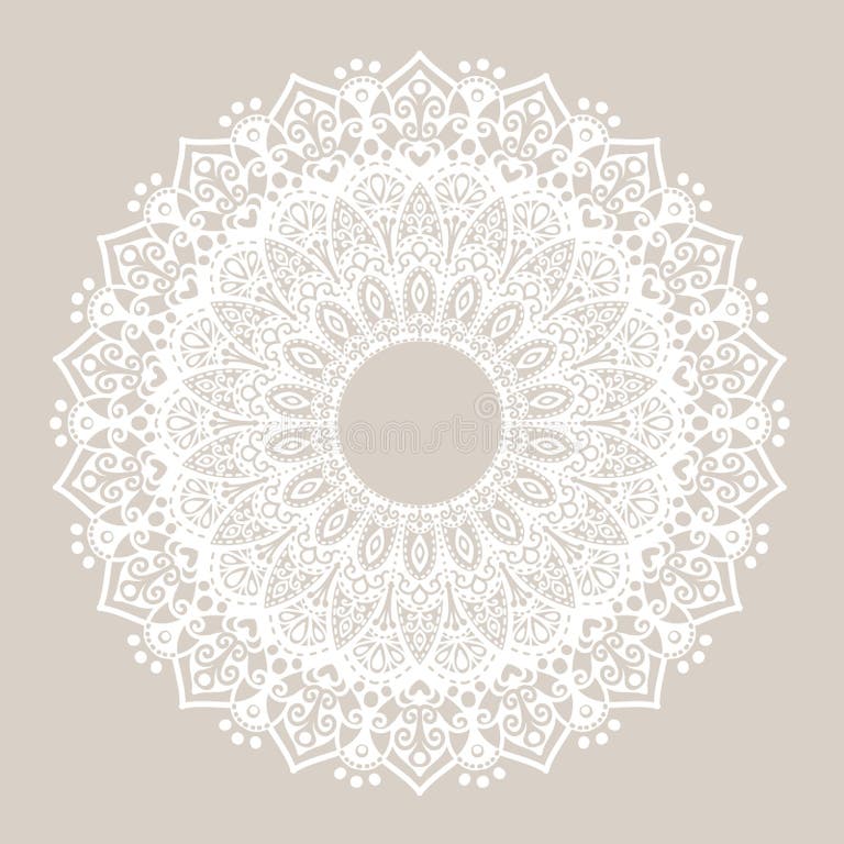 Circular Pattern in White Color Stock Vector - Illustration of oriental ...