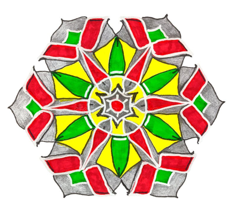 Circular Patterned Drawing. Stock Illustration - Illustration of bright ...