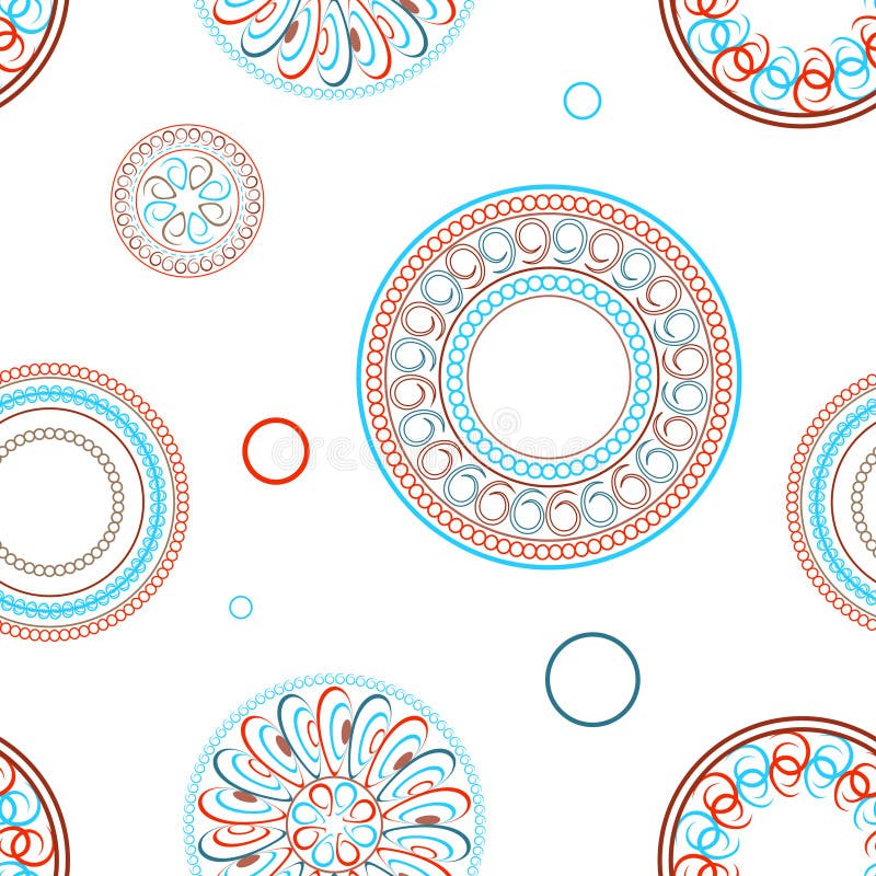 Circular Patterns. Bright Seamless Rattern. Design of Fabric, Wallpaper ...