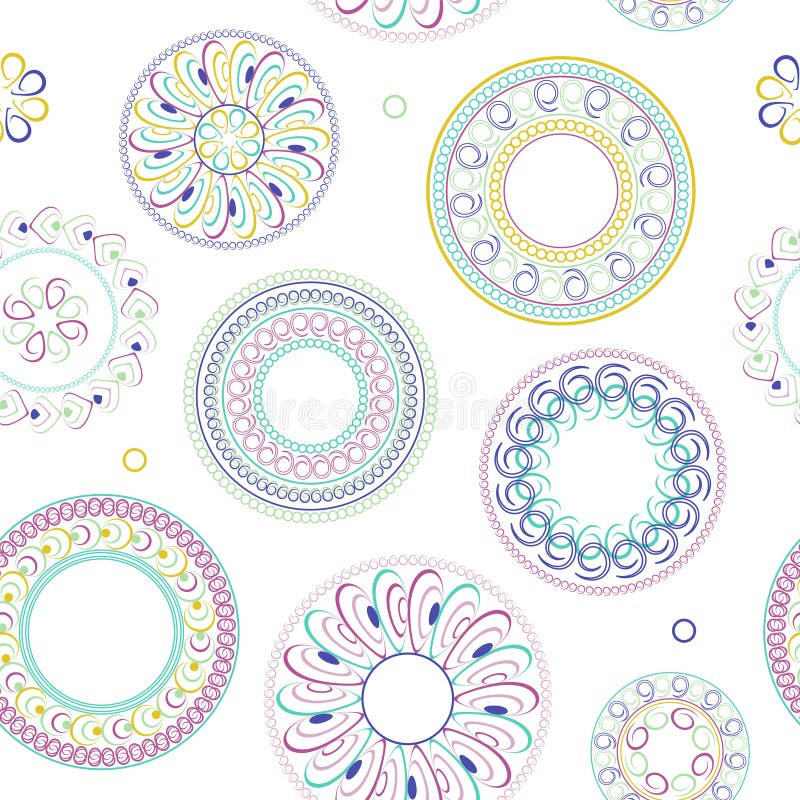 Circular Patterns. Bright Seamless Rattern. Design of Fabric, Wallpaper ...