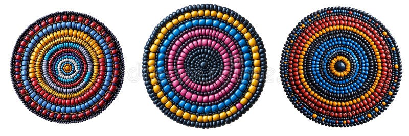 Circular Patterns Create Vibrant Artistic Designs Mosaic Wheels Display ...