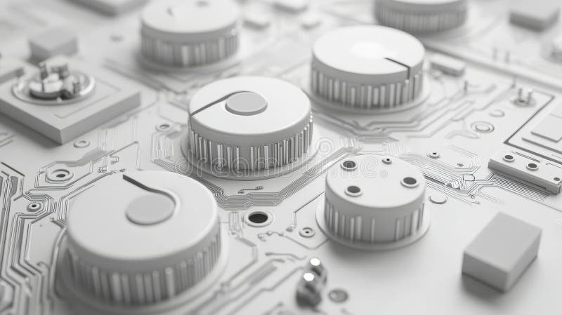 Circular Patterns and Lines are Combined in an Abstract White Embossed ...