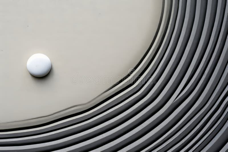 Circular Patterns in a Serene Zen Rock Garden Viewed from Above on ...