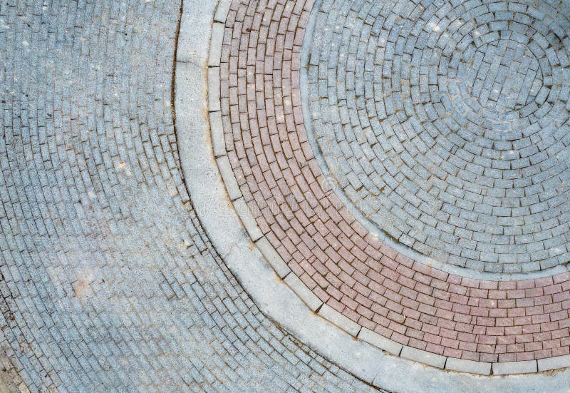Circular Paving Pattern Creating a Stunning Visual Design. Top View of ...