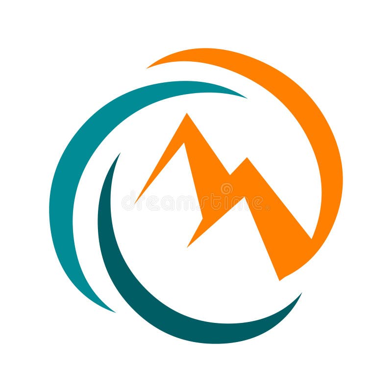 Circular Peak Summit Circle Mountain Logo Design Vector Illustration ...
