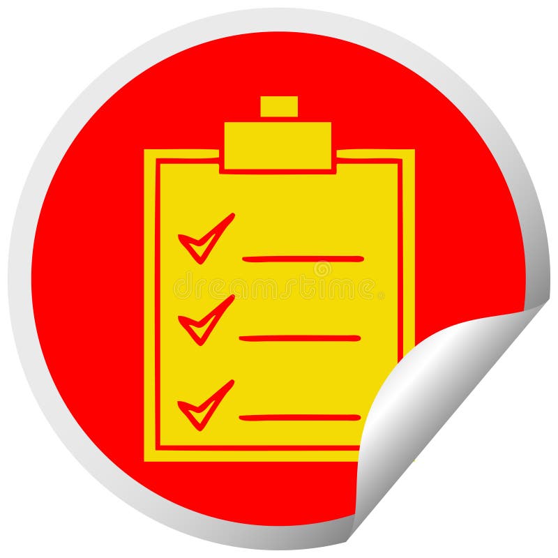 Circular Peeling Sticker Cartoon Check List Stock Vector - Illustration ...