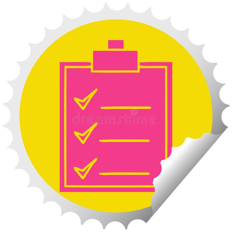 Circular Peeling Sticker Cartoon Check List Stock Vector - Illustration ...