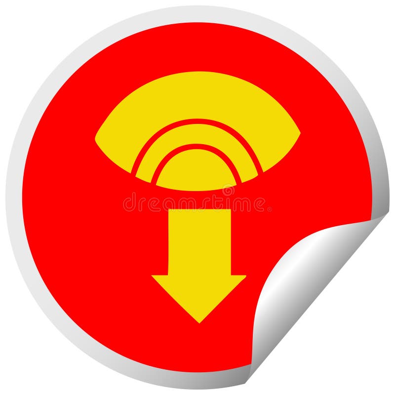 Circular Peeling Sticker Cartoon Eye Pointing Down Stock Vector ...