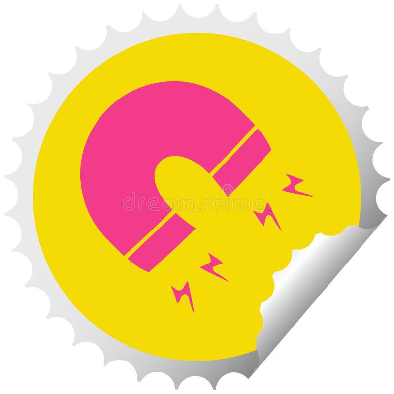 Circular Peeling Sticker Cartoon Magnet Stock Vector - Illustration of ...