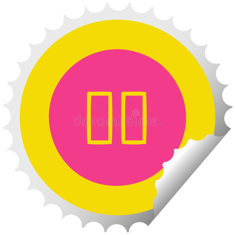 Circular Peeling Sticker Cartoon of a Pause Button Stock Vector ...