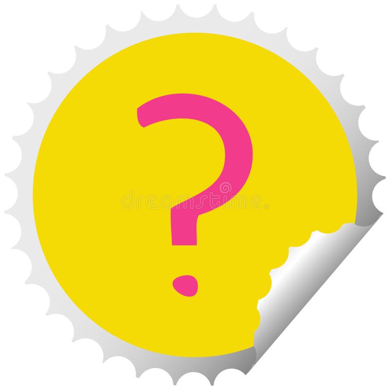 Circular Peeling Sticker Cartoon Question Mark Stock Vector ...