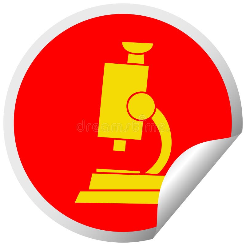 Circular Peeling Sticker Cartoon Science Microscope Stock Vector ...