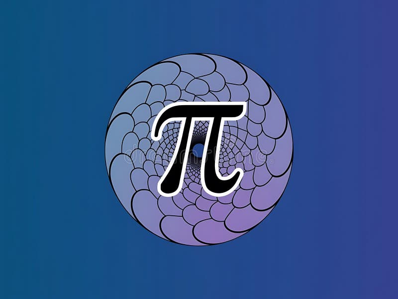 Circular Pi Day Symbol Design with Artistic Elements Stock Illustration ...