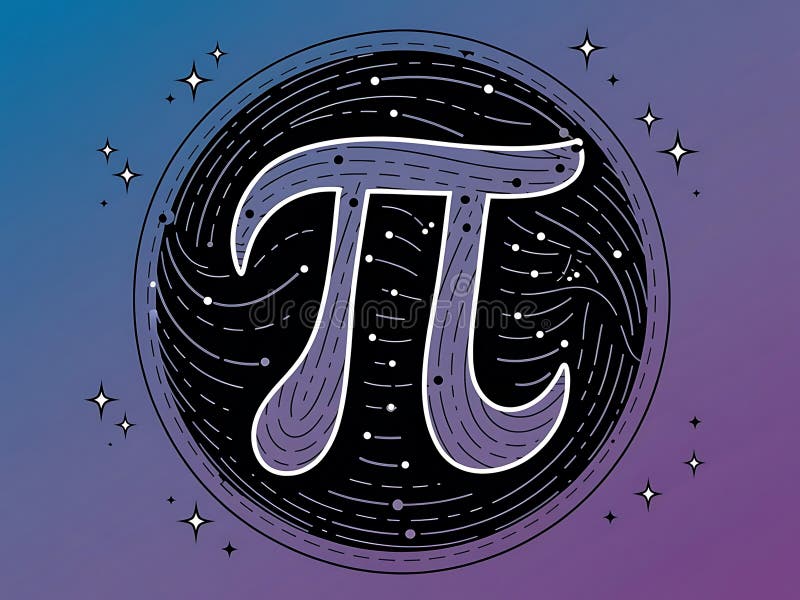 Circular Pi Day Symbol Design with Artistic Elements Stock Illustration ...