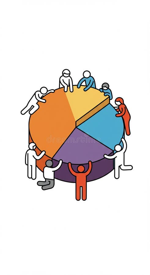 Circular Pie Chart Divided into Four Segments with Different Colors ...