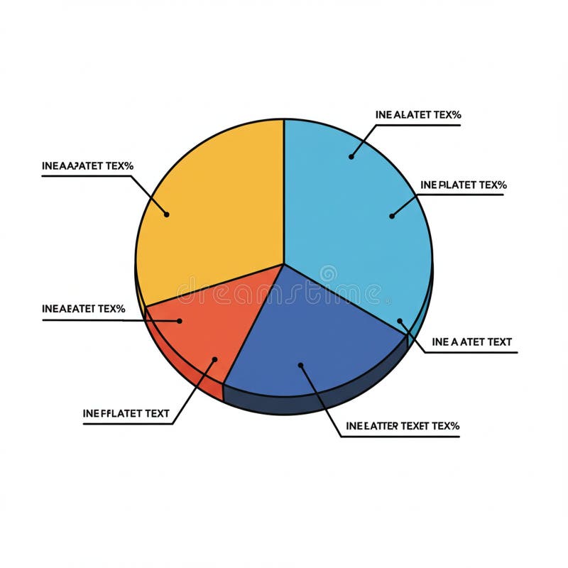 Circular Pie Chart Divided into Four Segments of Different Sizes and ...