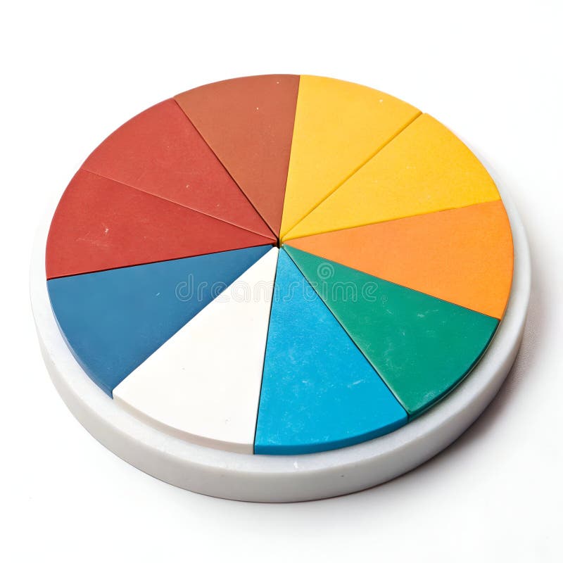 Circular Pie Chart Isolated on White Background Stock Illustration ...