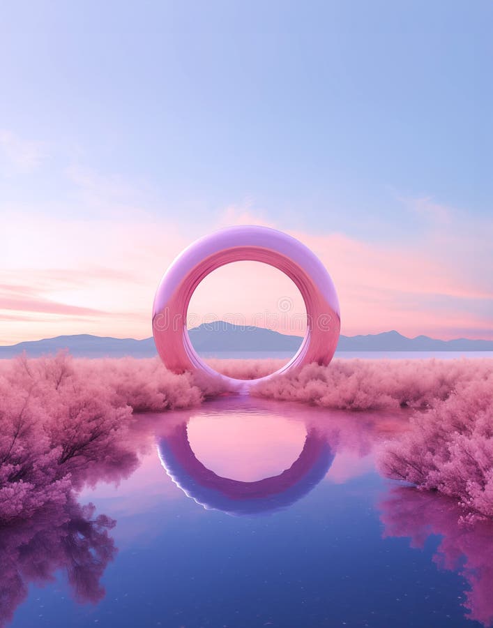 Circular Pink and Red Background Stock Illustration - Illustration of ...