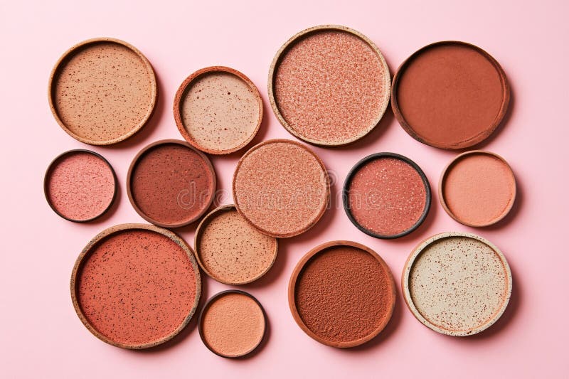 Circular Pink Powder Textures on Pastel Background Stock Photo - Image ...