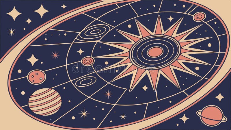 Circular Planetary Pattern Galaxy Celestial Design Vector Design ...