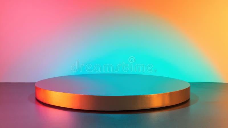 Circular Platform with Colorful Gradient for Product Showcase and ...