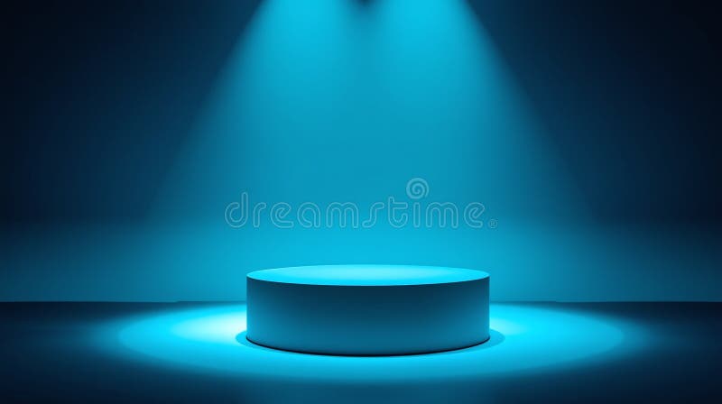Circular Platform Illuminated by a Singular Focused, Bright Light Stock ...