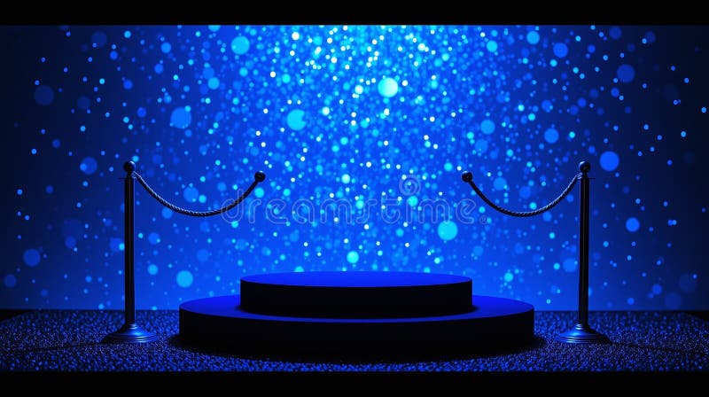 A Circular Platform Illuminated by a Starry Blue Light Stock Illustration - Illustration of ...