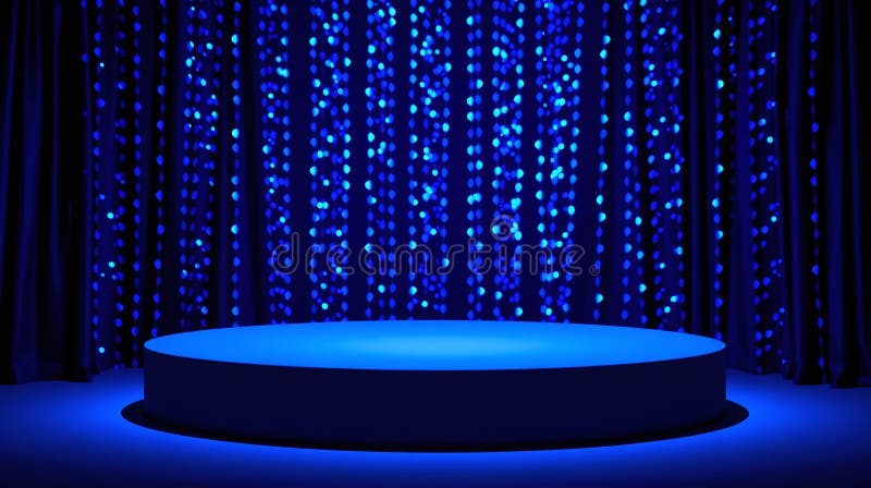 A Circular Platform Illuminated by a Vibrant Blue Light Stock ...