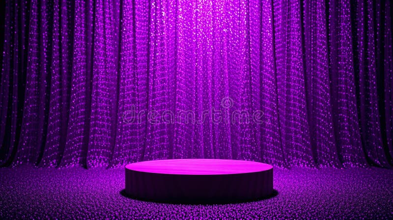 A Circular Platform Illuminated by a Vibrant Purple Light within an ...