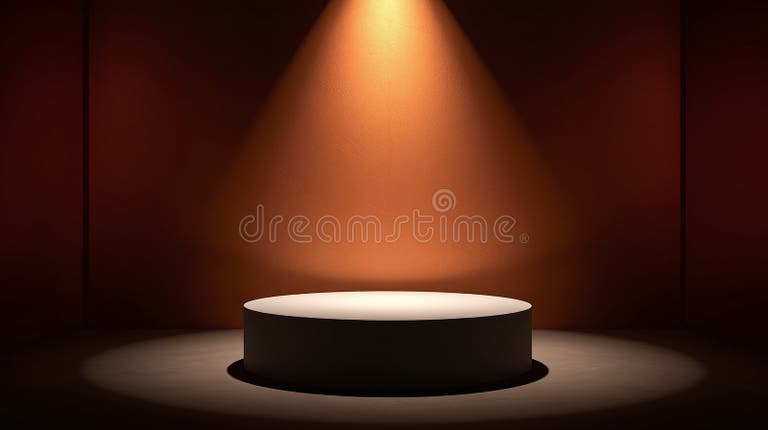 A Circular Platform Under a Focused, Warm Spotlight Stock Illustration ...