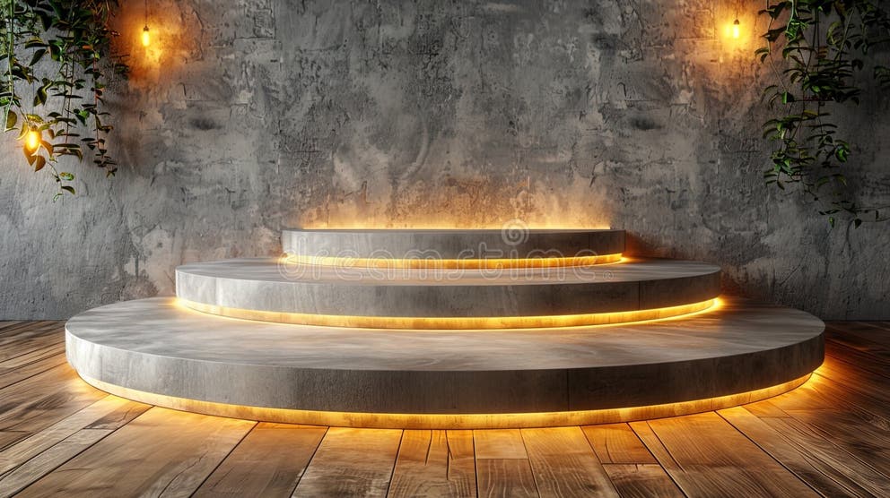 Circular Podium Creates Visually Appealing Product Centerpiece Stock ...