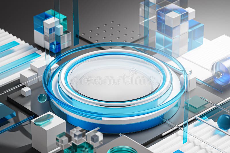 Circular Podium Product High Tech Concept Futuristic Network System ...