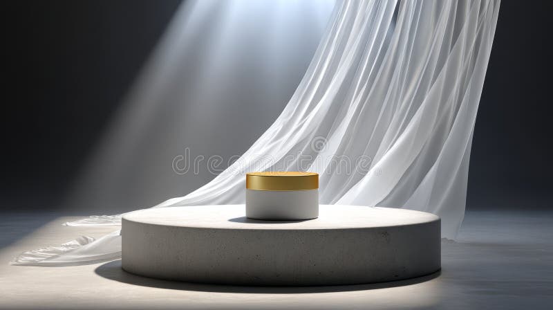 Circular Podium with Sheer Curtain and Dramatic Lighting for Elegant ...