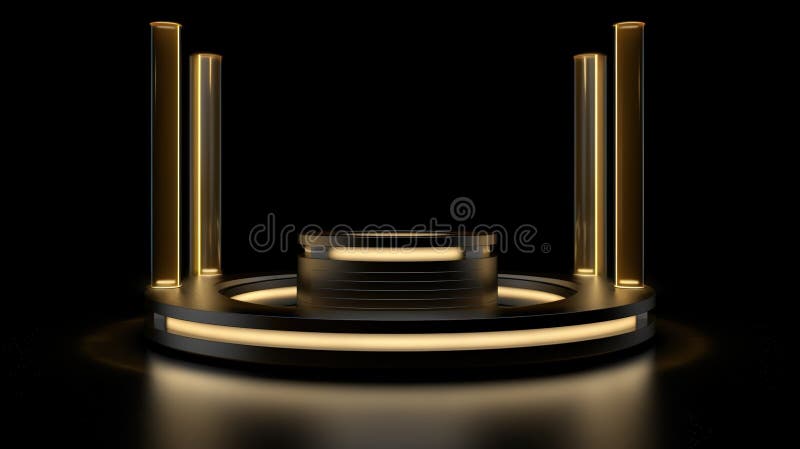 Circular Podium Stage for Visualisation Stock Illustration ...