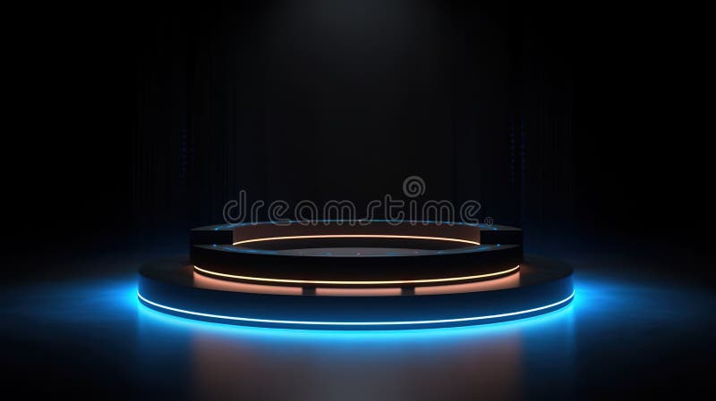 Circular Podium Stage for Visualisation Stock Illustration ...