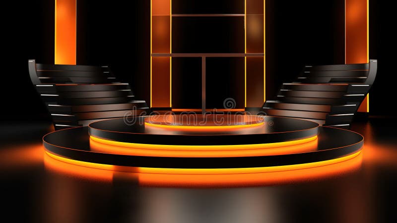 Circular Podium Stage for Visualisation Stock Illustration ...
