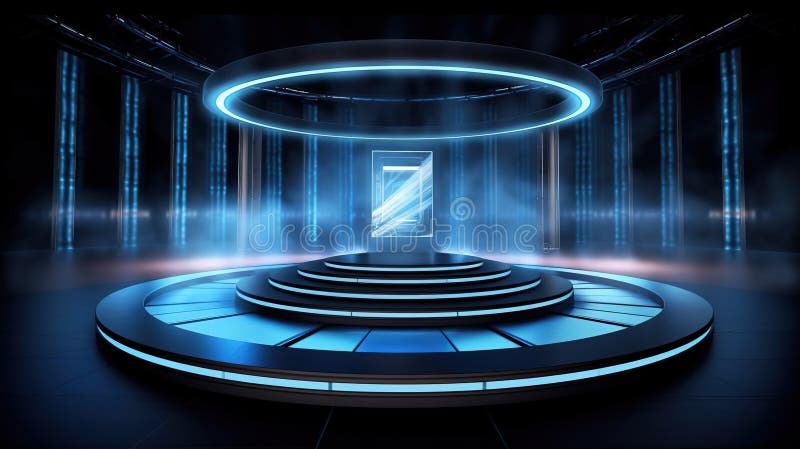 Circular Podium Stage for Visualisation Stock Illustration ...