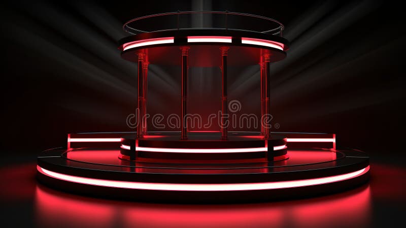 Circular Podium Stage for Visualisation Stock Illustration ...