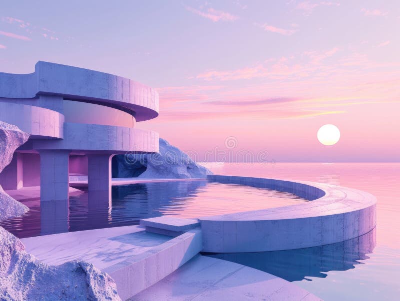 Circular Pool with Mosaic Tiles Stock Photo - Image of mosaic ...