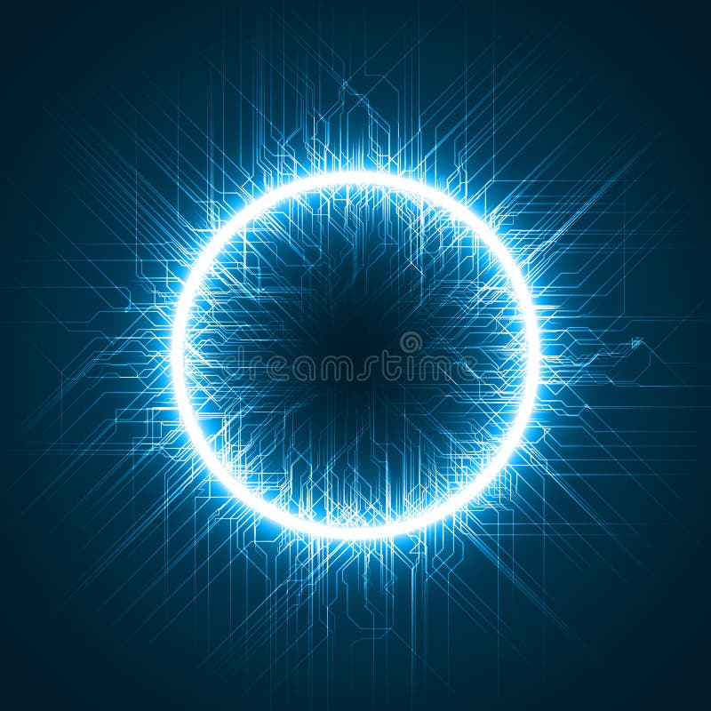 Circular Portal Effect with Linear Tech Lines Stock Vector ...