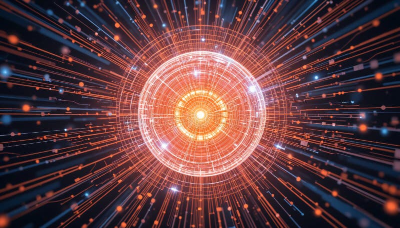 Circular Portal with Glowing Core Stock Illustration - Illustration of ...