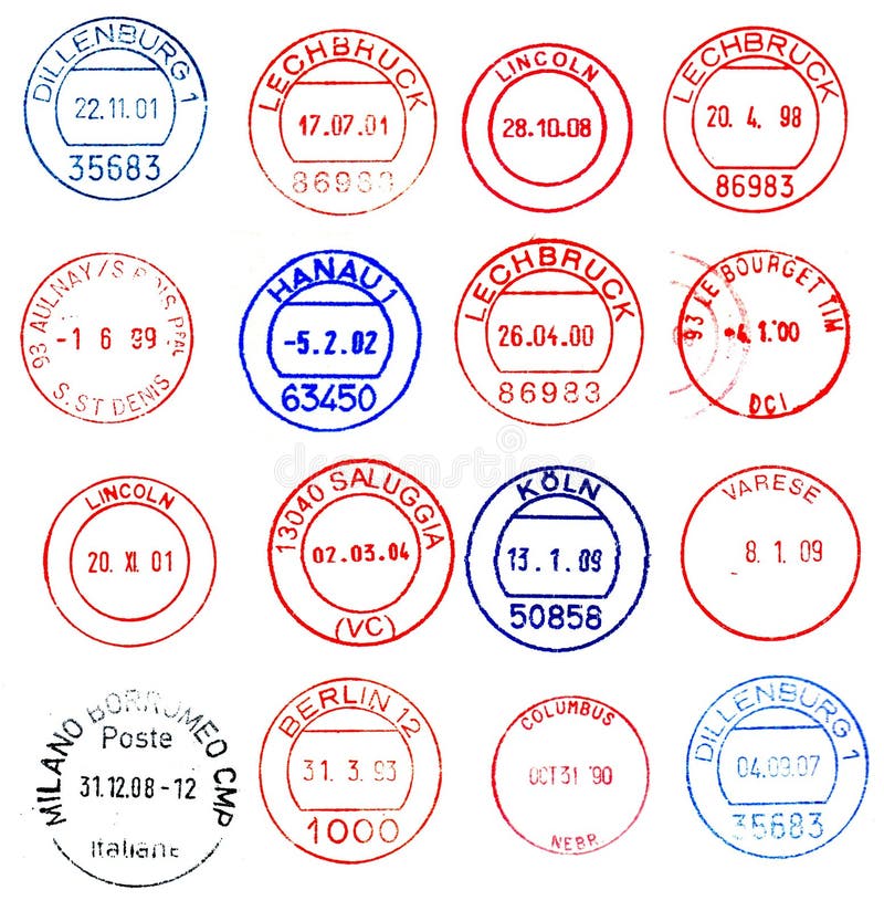 Circular postage stamps stock illustration. Illustration of europe ...