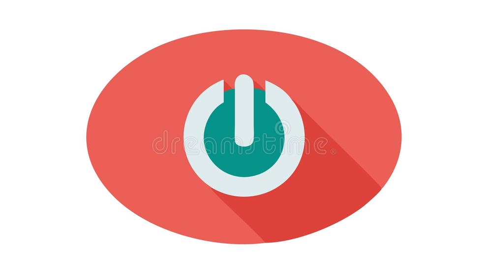 Circular Power Button Icon Flat Design, Vector Design Generative AI ...