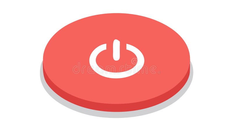 Circular Power Button Icon, on Off Control Symbol, Vector Design ...