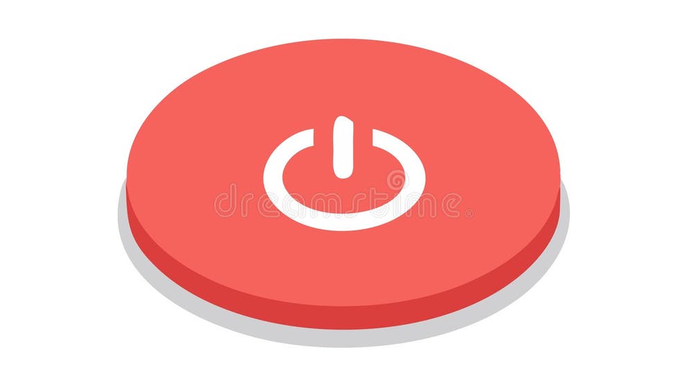 Circular Power Button Icon, on Off Control Symbol, Vector Design ...