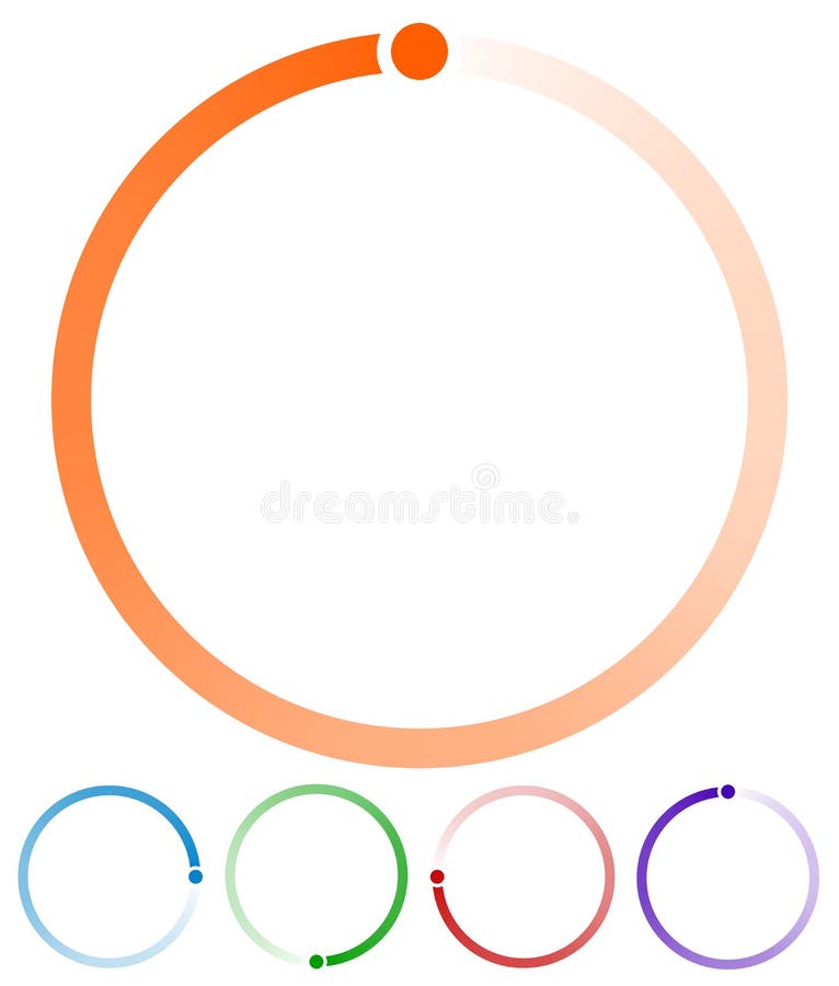 Circular Preloaders, Step, Progress Indicators Set at 4 Stages Stock ...