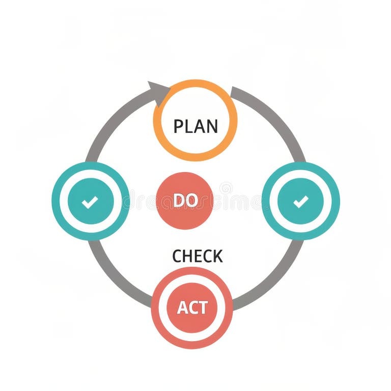Circular Process Diagram for Continuous Improvement with Plan, Do, Check, Act Framework Stock ...